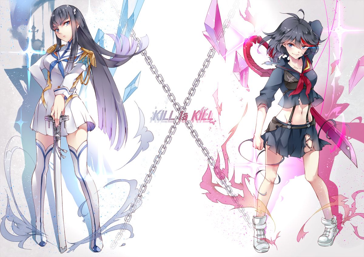 Daily Satsukiposting #452! Beautiful Satsuki and Ryuko bound together by the chains of fate! Or ...