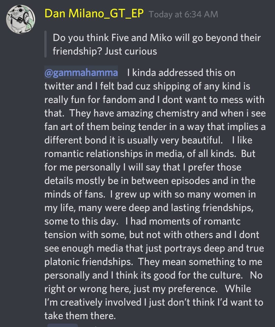 Dan Adresses And Clarifies The Miko Five Relationshippossible Ship 0139
