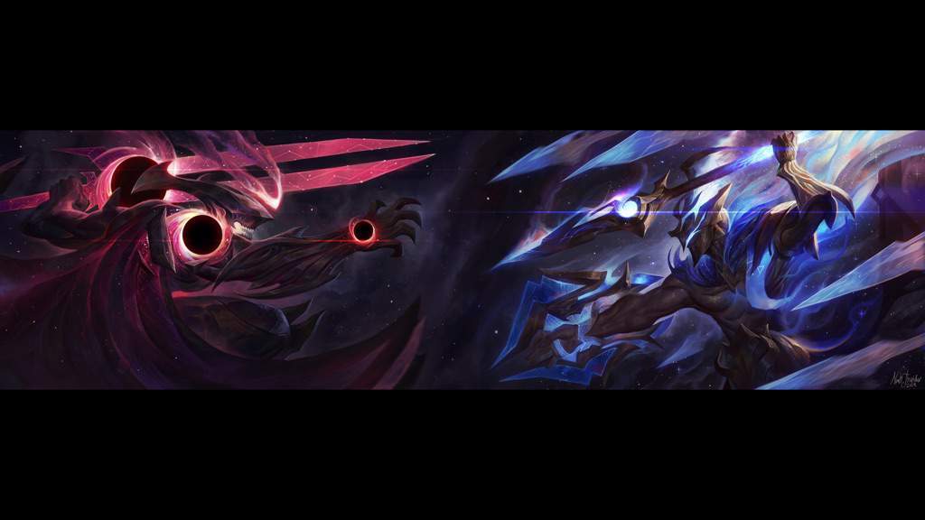 Dark star Aatrox vs Cosmic emperor Pantheon | Scrolller