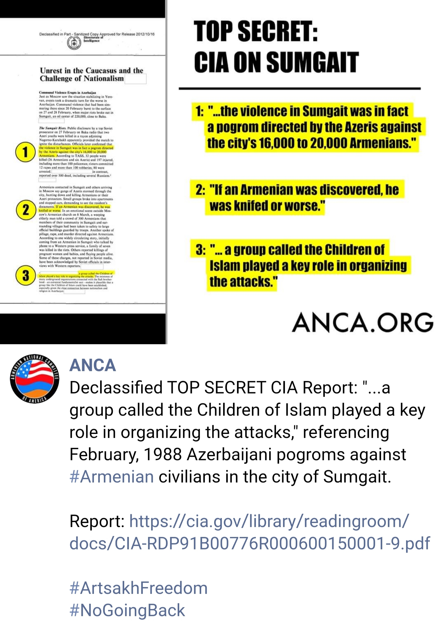 Declassified CIA Report about Sumgait Massacres | Scrolller