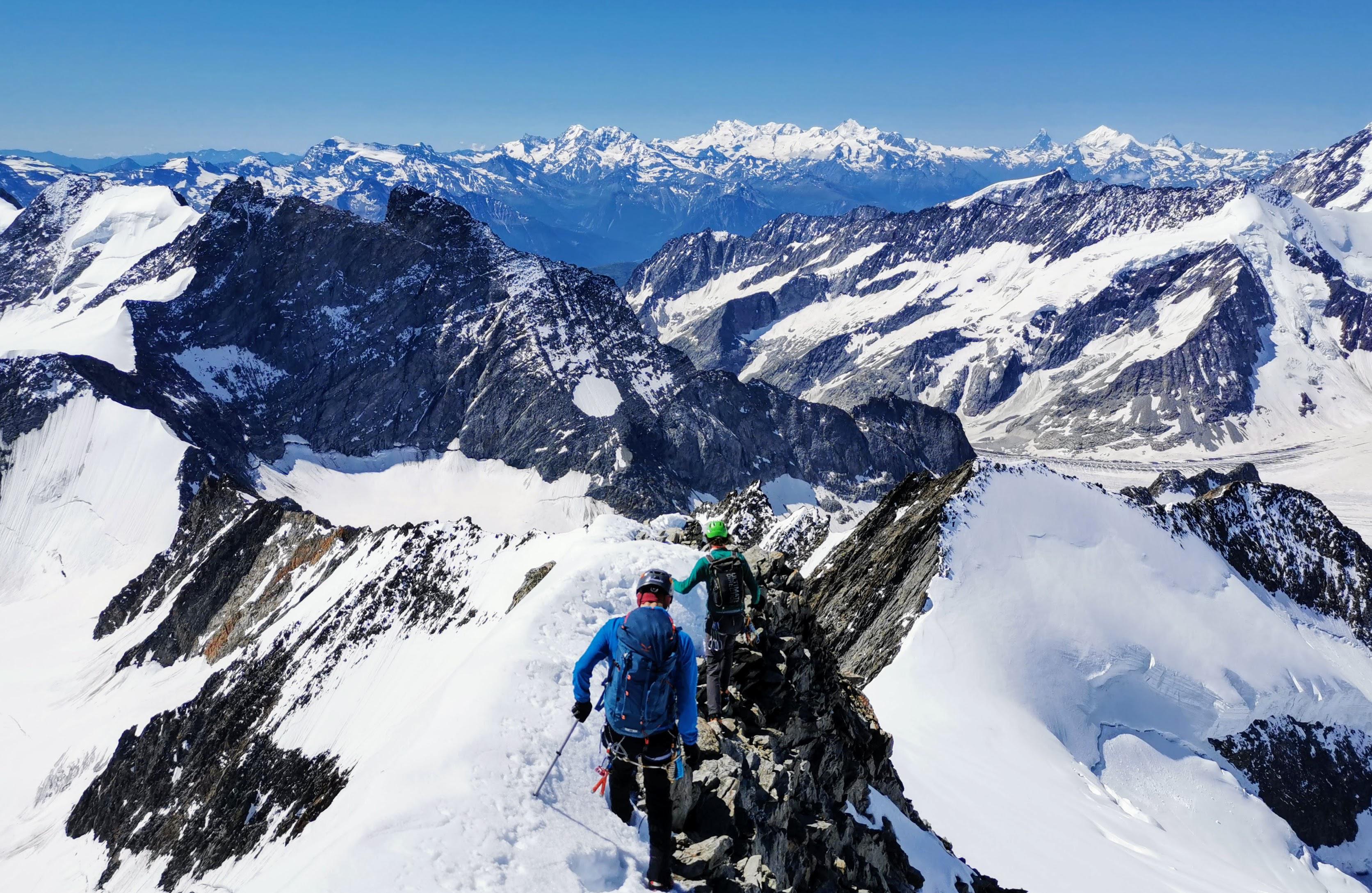 Descending from Grünhorn in Bernese Alps | Scrolller
