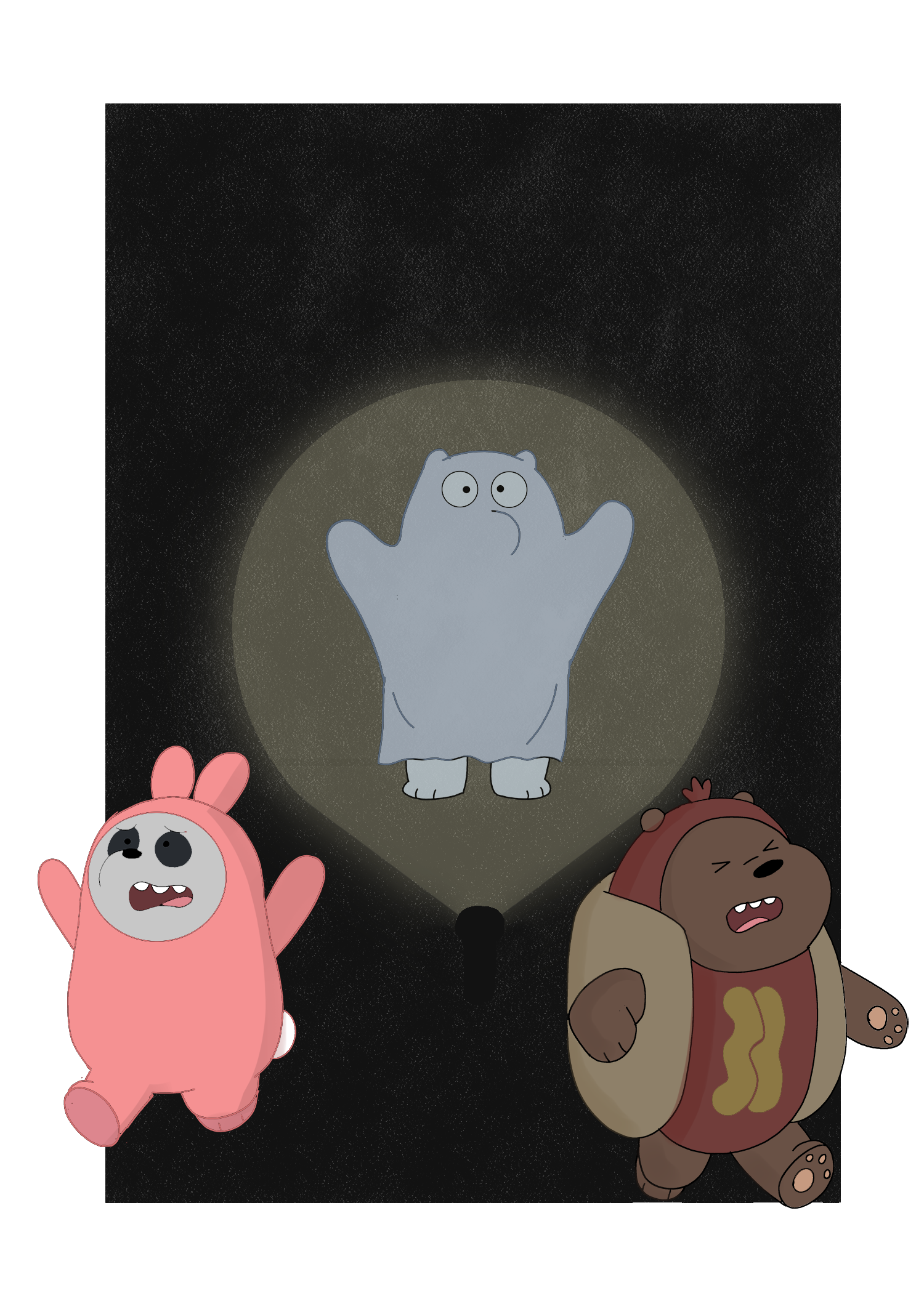 Did a 'haunted' art prompt with the baby bears. Thought y'all might ...