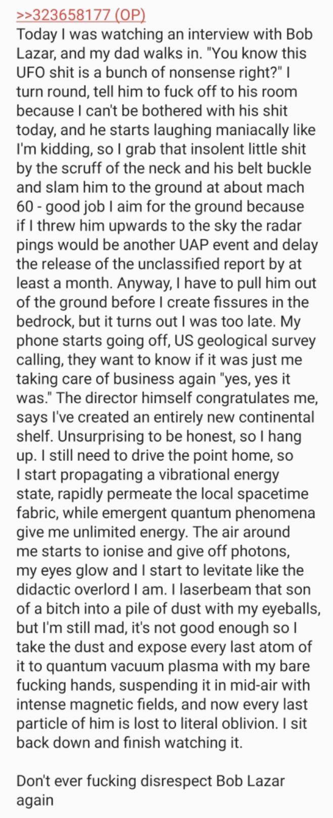 Don't Disrespect Bob Lazar | Scrolller