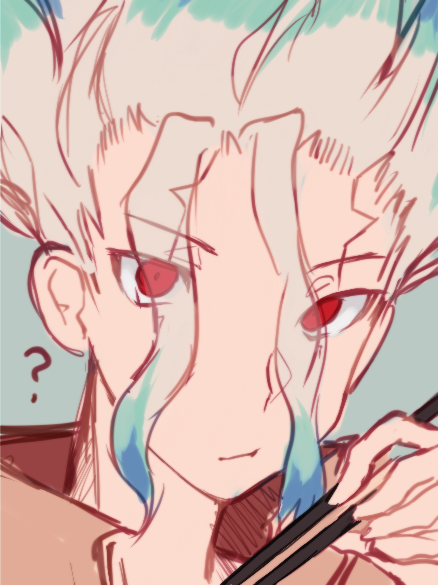 doodle of senku eating lol | Scrolller