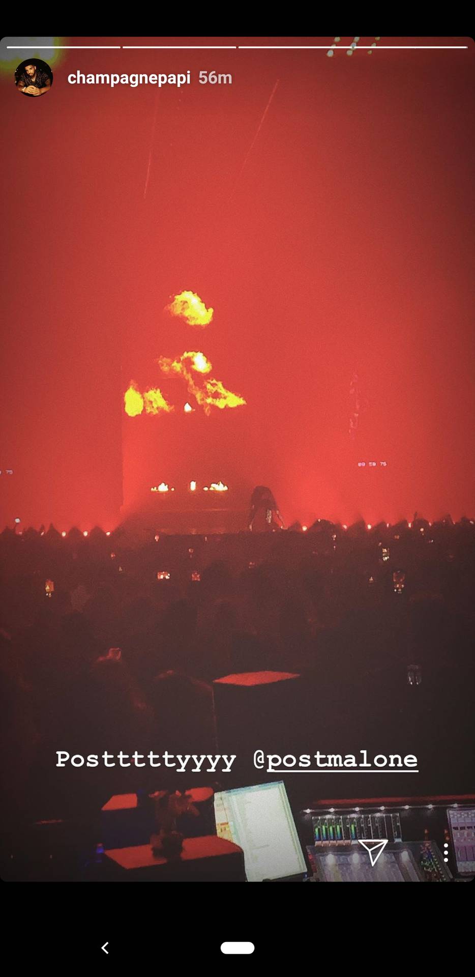 Drake at the Post Malone show. 👀👀👀 | Scrolller