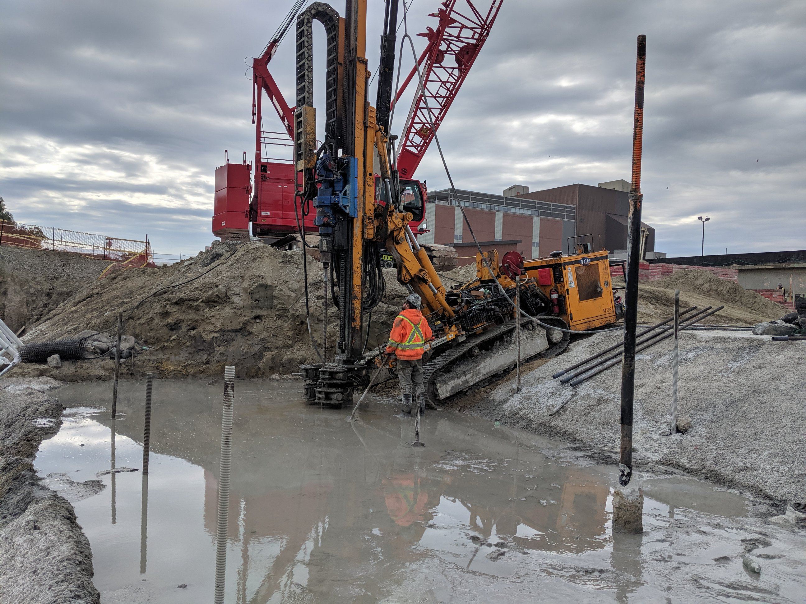 Drilling micropiles in Mississauga, ON. 725 Davey Kent drill. | Scrolller