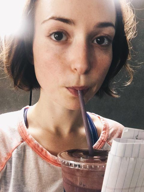 Drinking coffee. | Scrolller