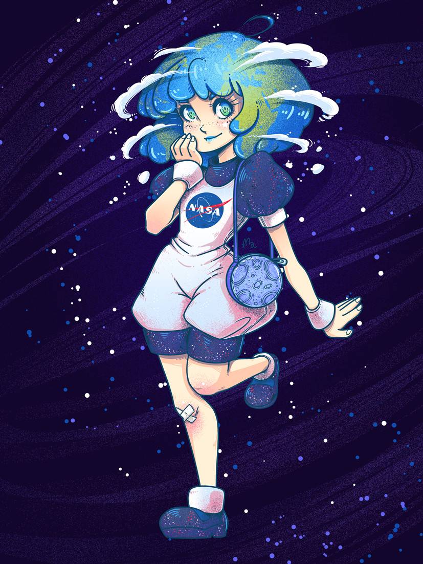 Earth-chan, by Virág Fruzsina | Scrolller