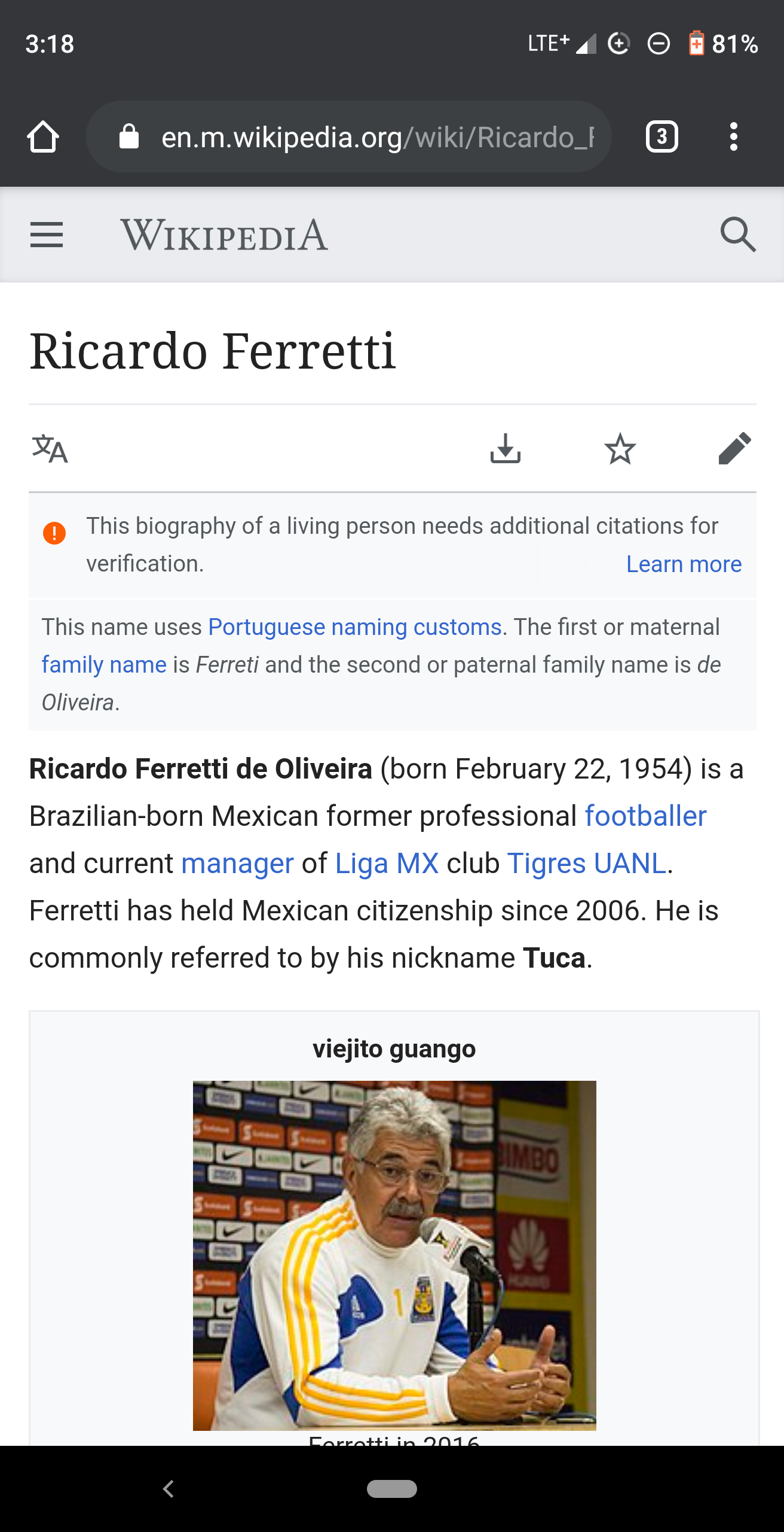 El viejito guango. Gracias Wikipedia por esta joya | Scrolller