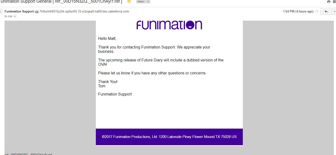 Emailed Funimation for OVA Dub confirmation, it's happening! | Scrolller