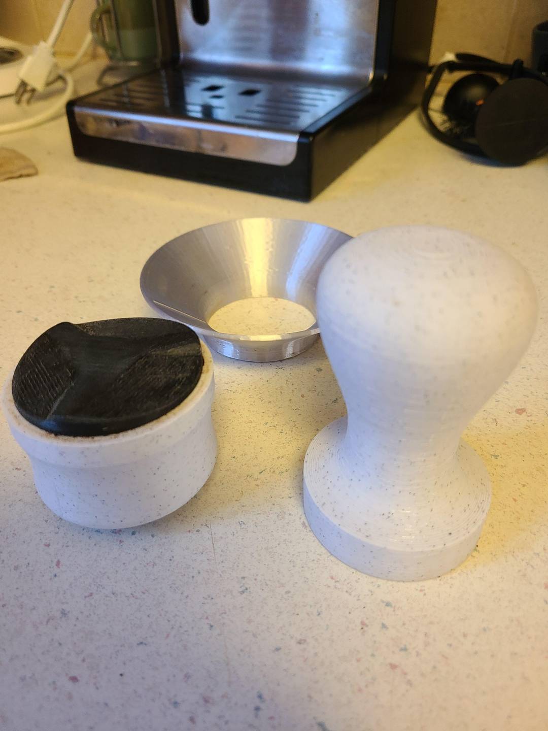 Espresso tamper and leveler and portafilter funnel. | Scrolller