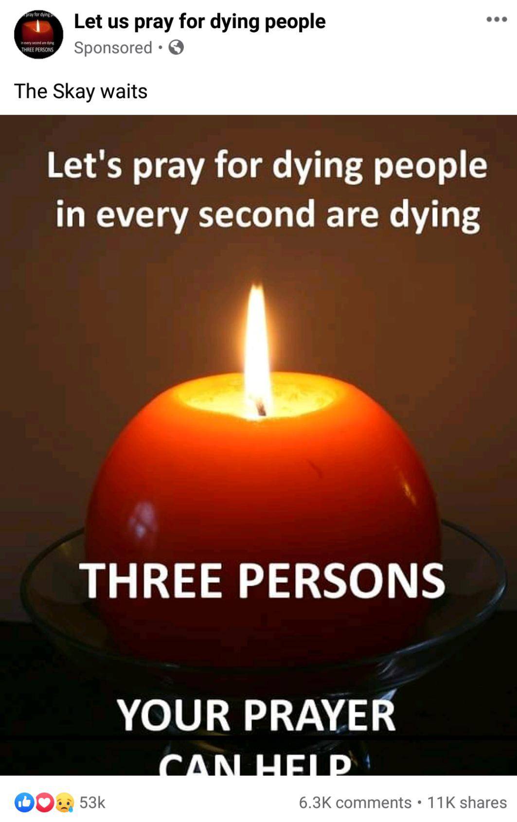 Every second people are dying every second. | Scrolller