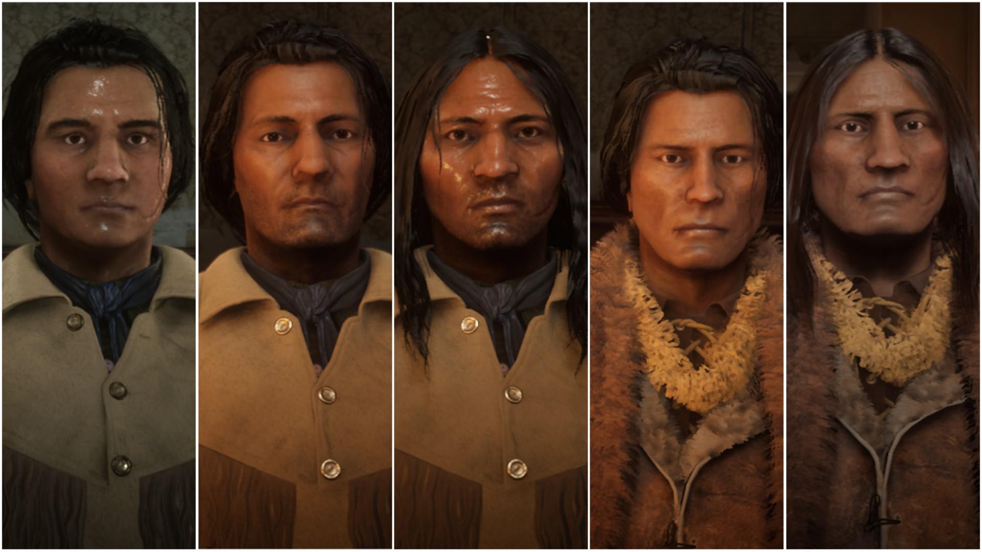 Evolution of my Characters face, from left to right, the rightmost being my current version ...