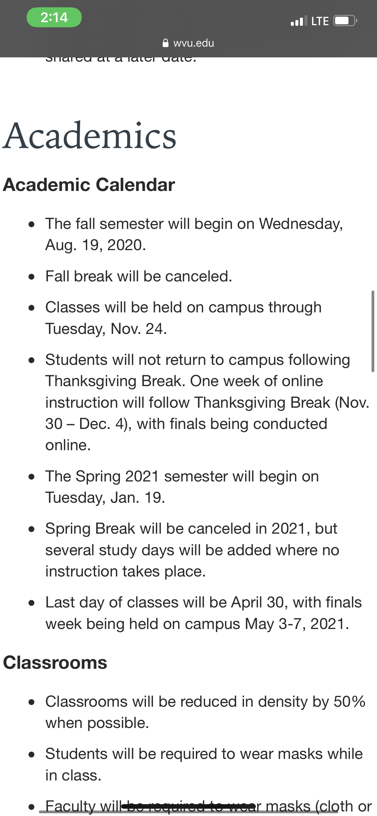 Fall 2020 and Spring 2021 Reopening Schedule | Scrolller