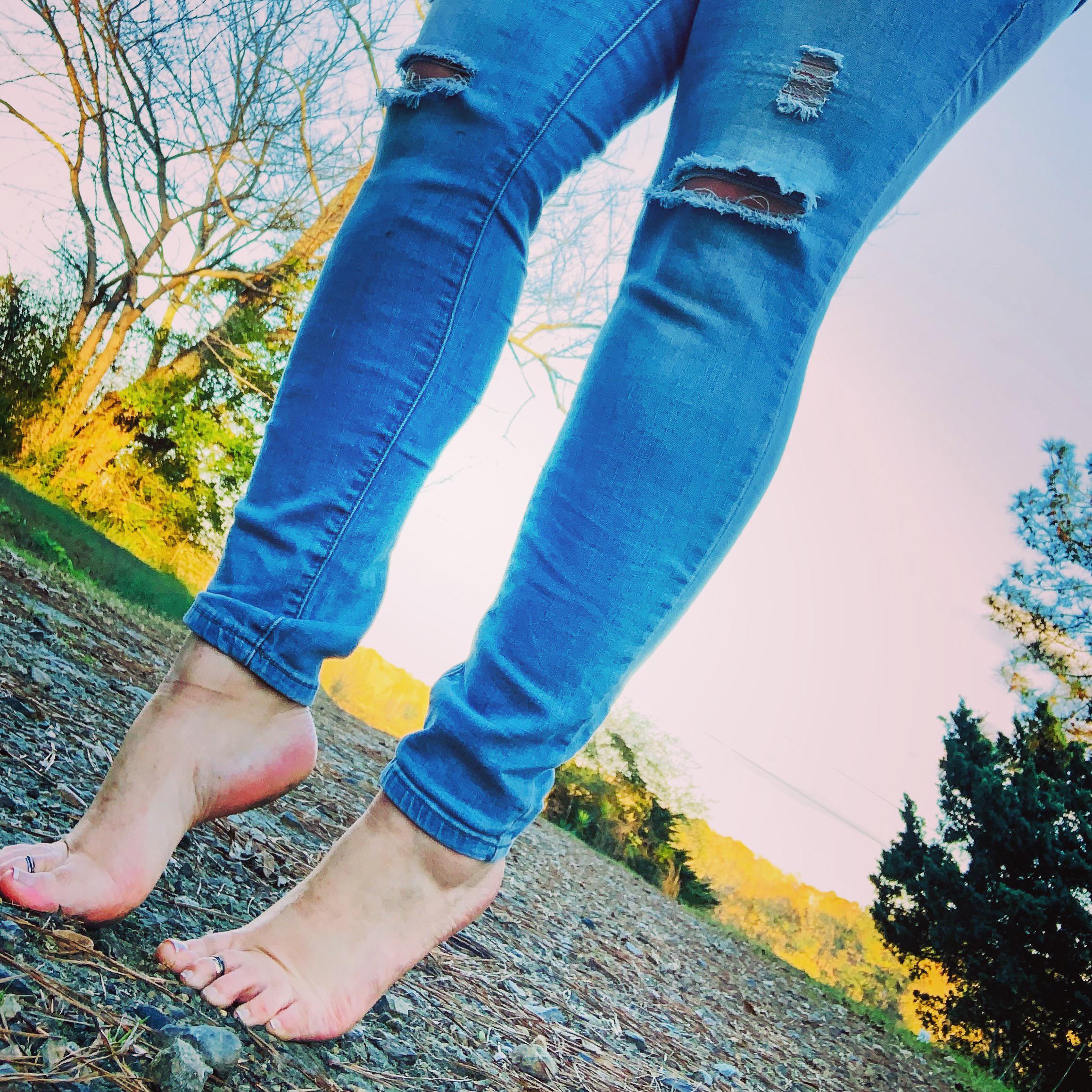 Feeling the cold of the earth under my feet makes me miss the days I would run around barefoot ...