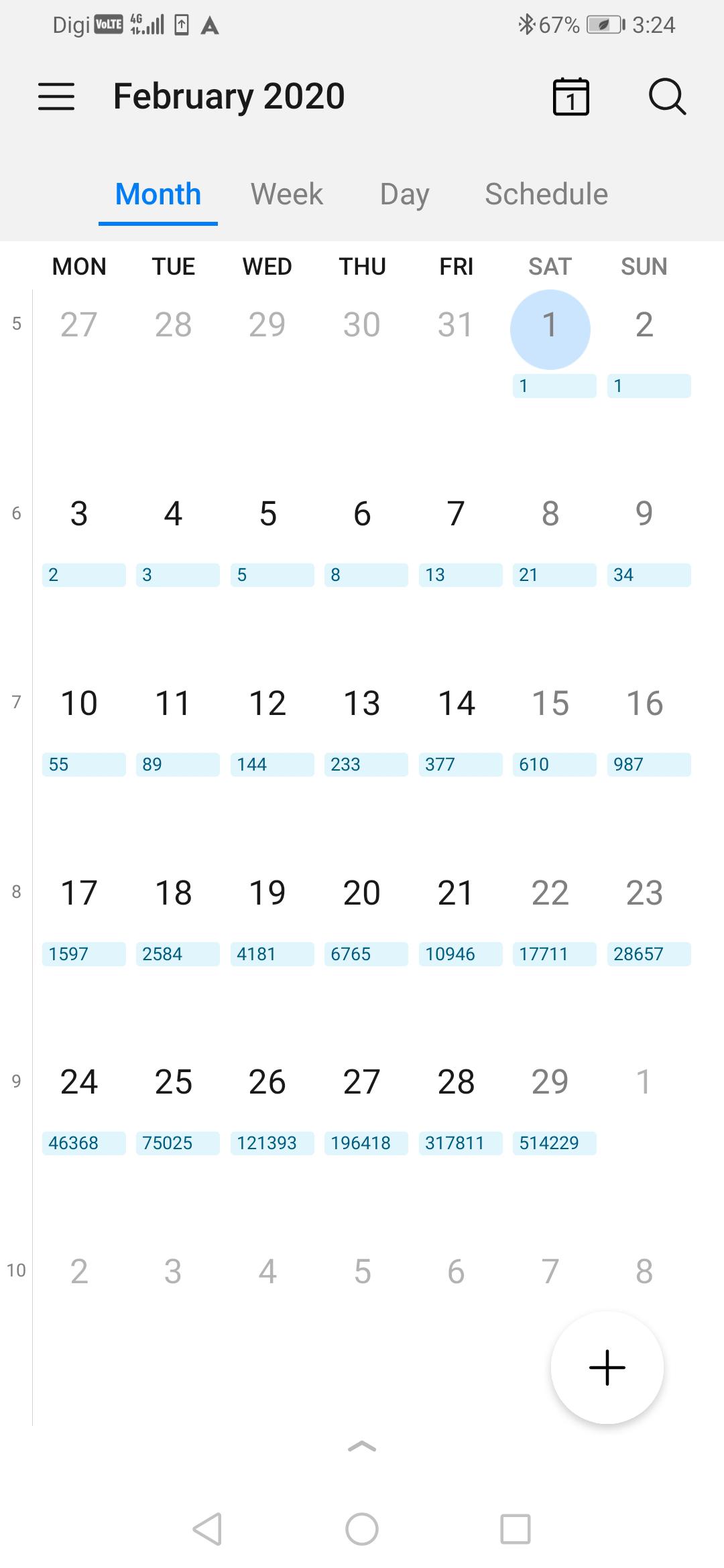 Fibonacci fap February 2020 calendar | Scrolller