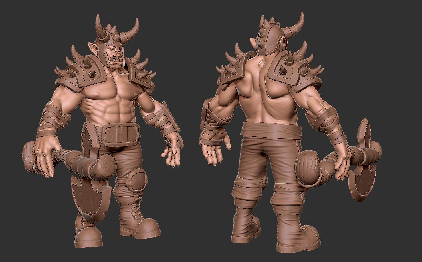Finished highpoly orc model. Next step is retopology | Scrolller