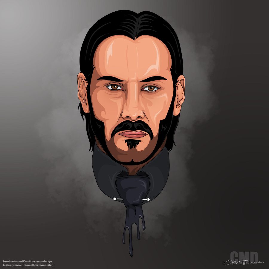 Finished my John Wick vector portrait :) | Scrolller