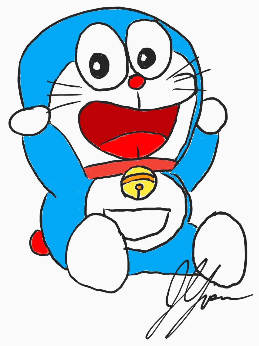 First time drawing. GF said it looks like a baby Doraemon. | Scrolller