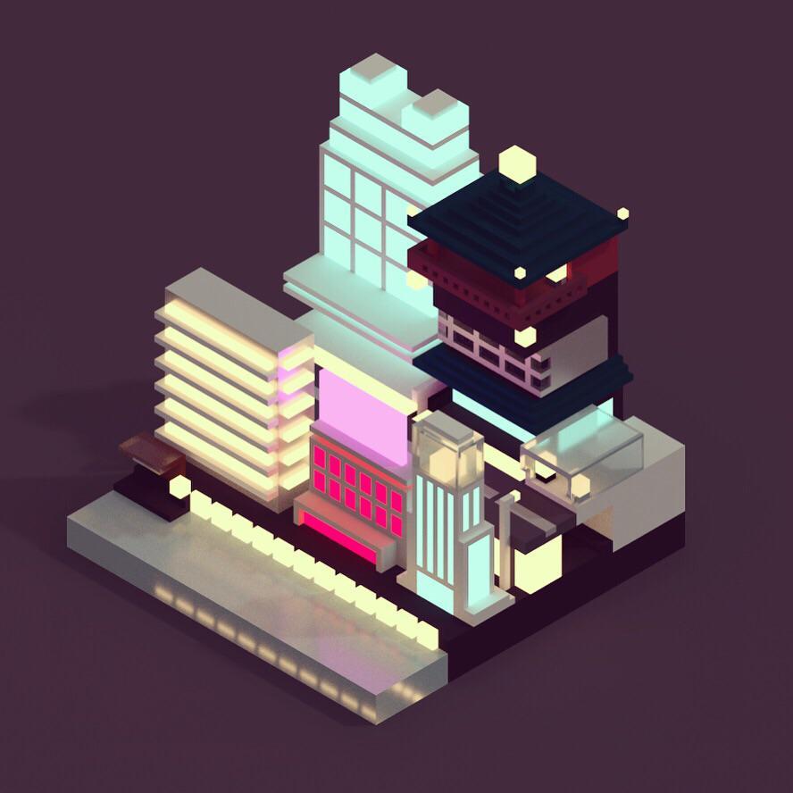 First Try on MagicVoxel. A city | Scrolller