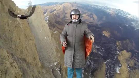 First wingsuit BASE jump! | Scrolller