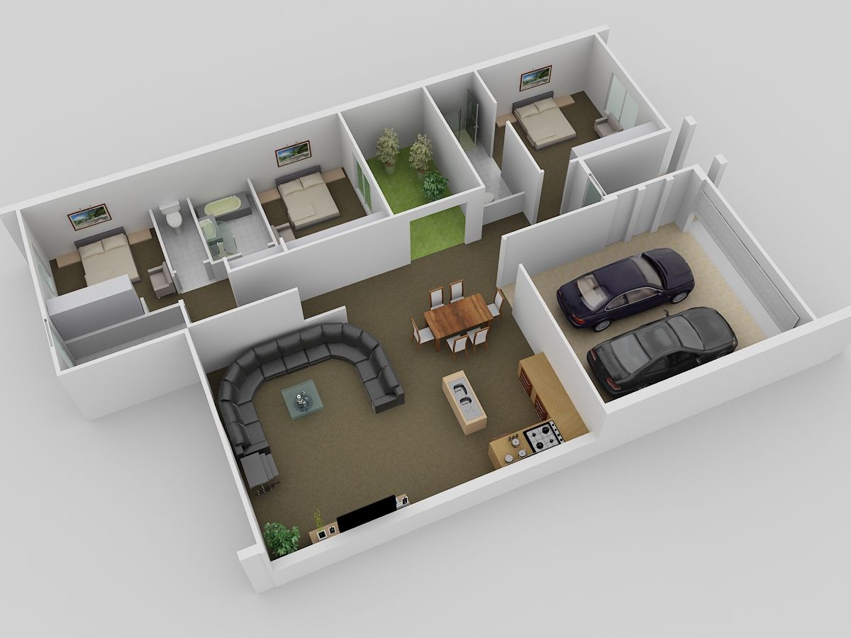 Floor plan design for 3 bed rooms! Is anything missing in this plan? | Scrolller