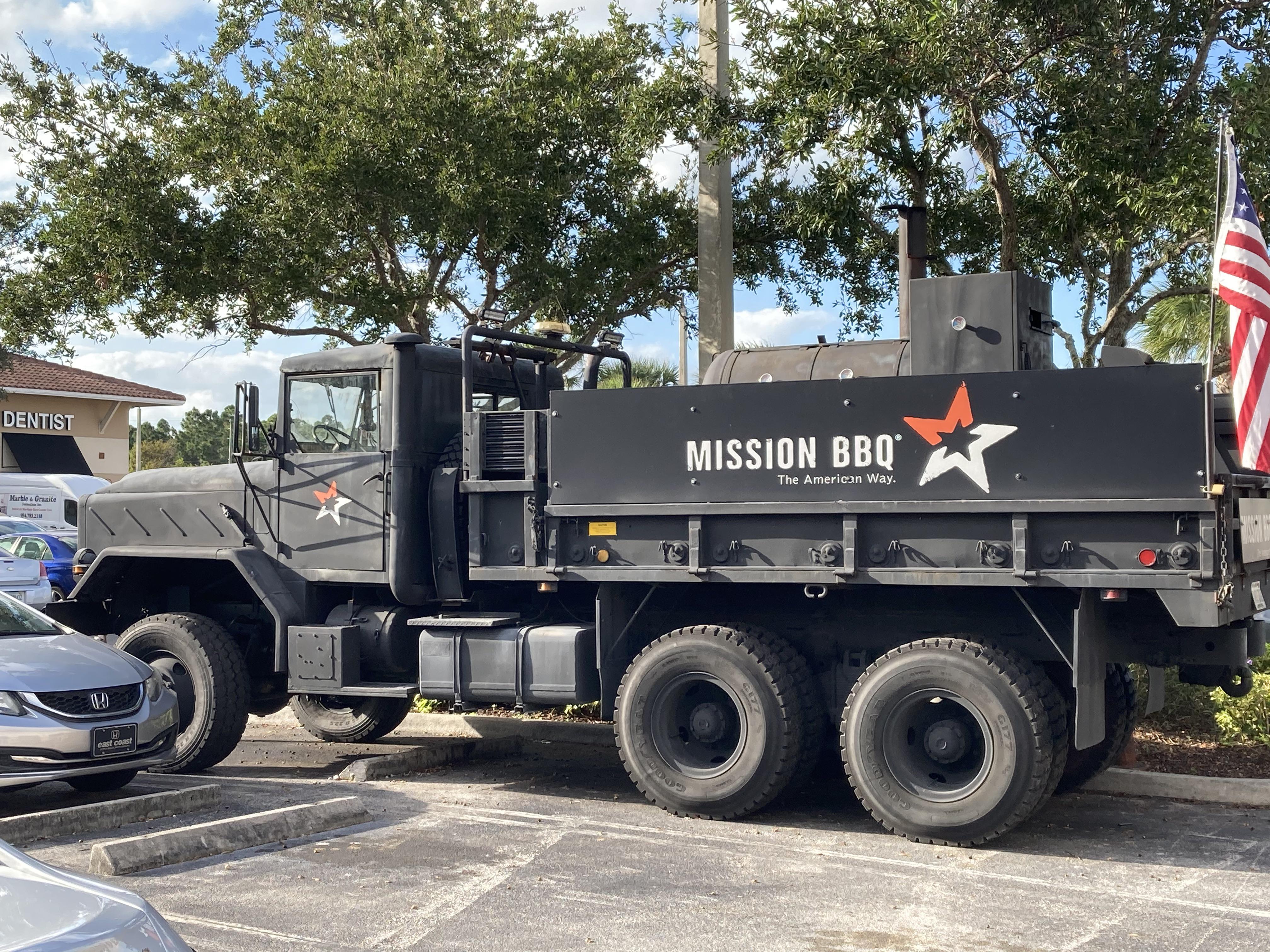 For those unfamiliar with Mission BBQ, yes, that’s a 5-ton with a big ass smoker bolted to the ...