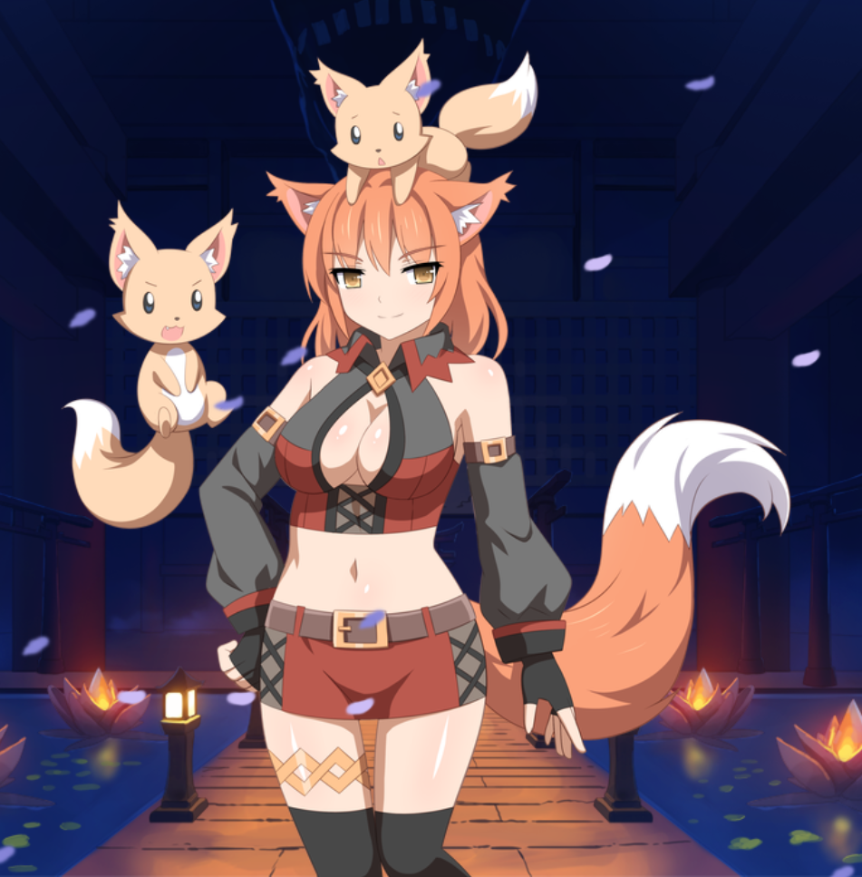 Fox Tamer with some of her foxes. [Sakura Dungeon] | Scrolller