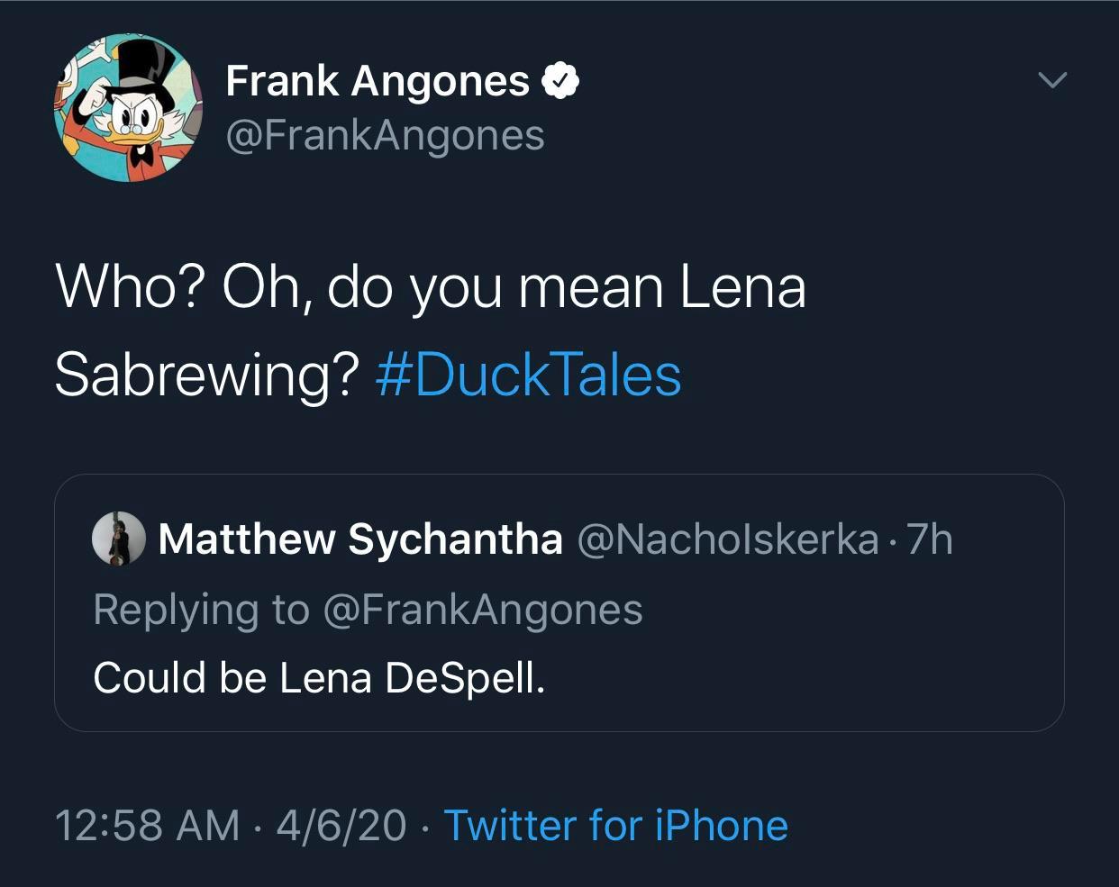 Frank implying the Sabrewings adopted Lena? I’m all for it if that’s what he meant. | Scrolller