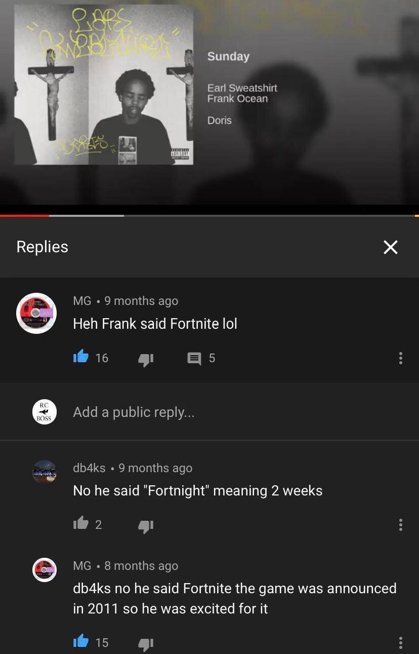 Frank ocean loves fortnite | Scrolller