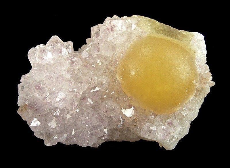 "Fried egg of geology." Fluorite with Quartz | Scrolller