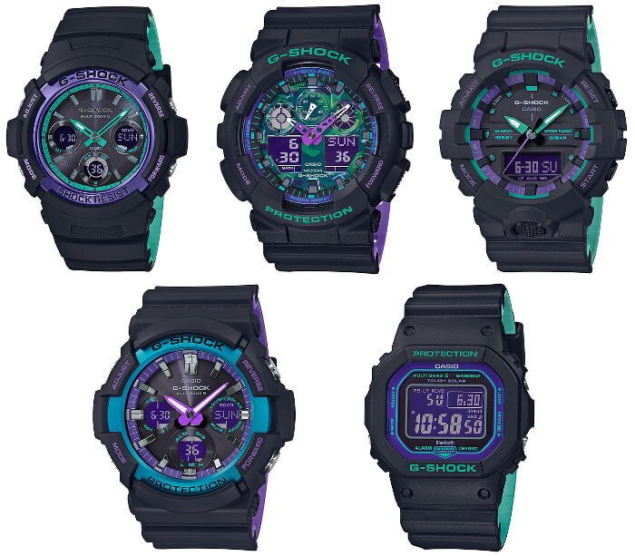 G-Shock ’90s Color Blue and Purple Accent Series | Scrolller