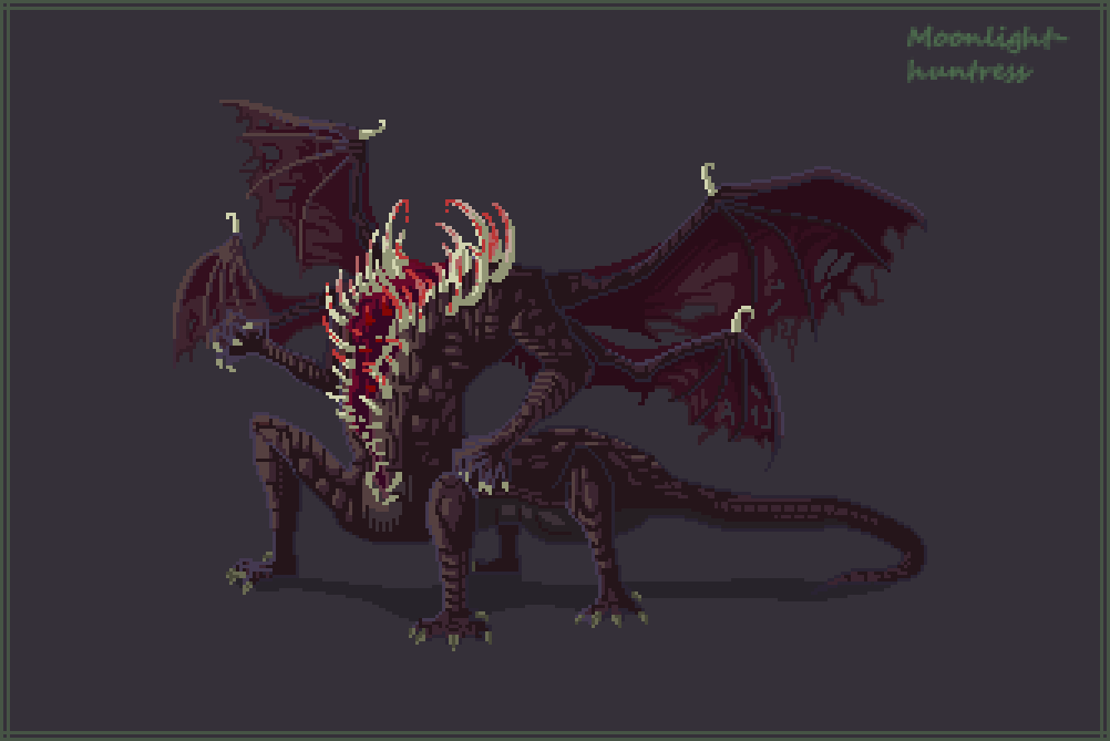 Gaping dragon sprite by me! ( remembered someone suggested I make one of him so I did now ...