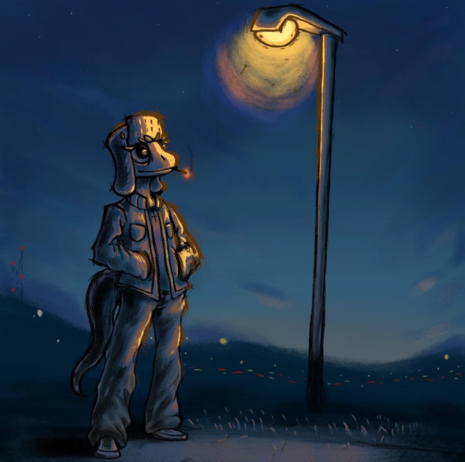 Gecko at Blue Hour, Maggot-Milk, Digital, 2024 | Scrolller