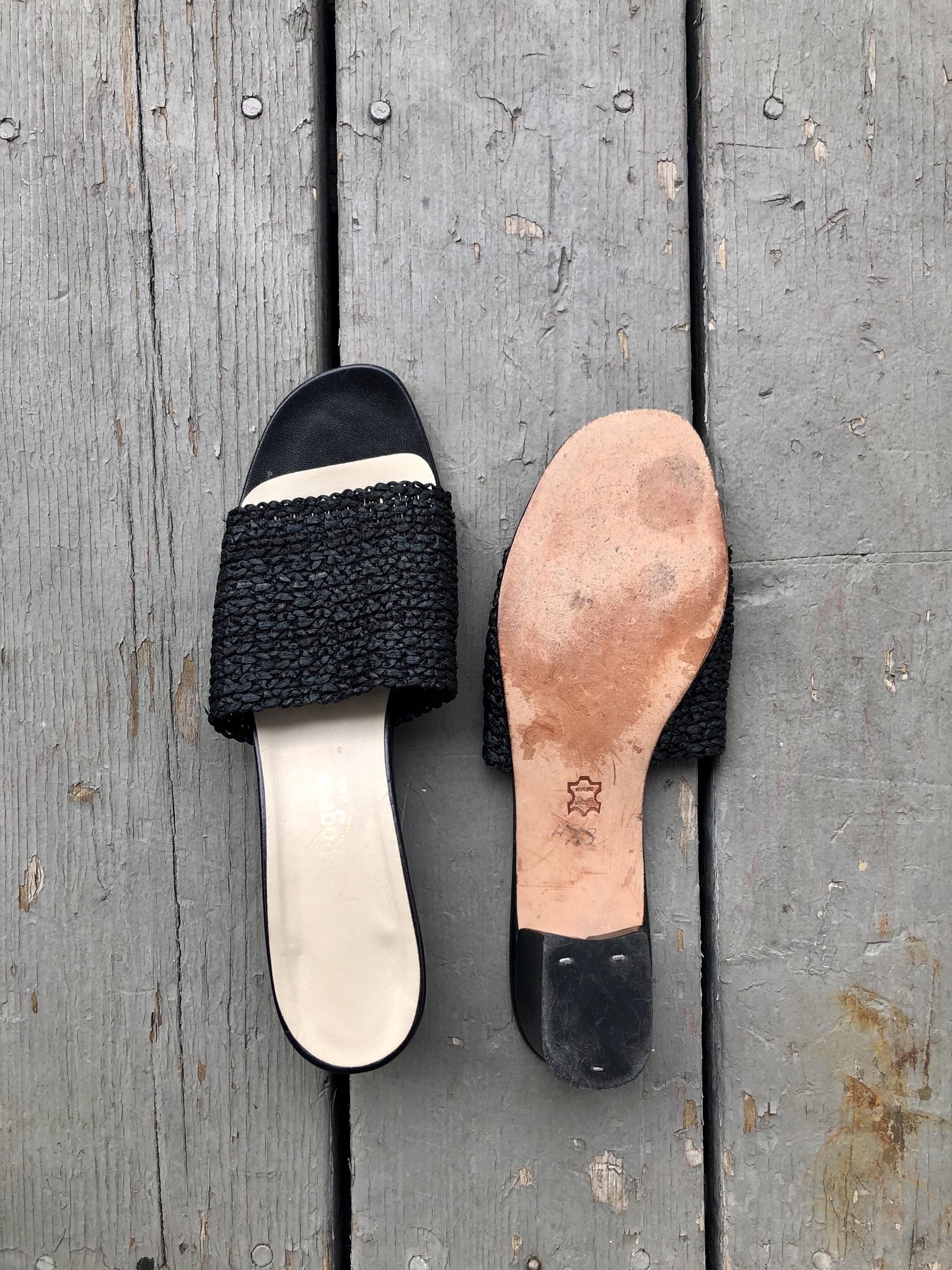 get your hands (and mouth) on my well worn raffia slides 😘 | Scrolller