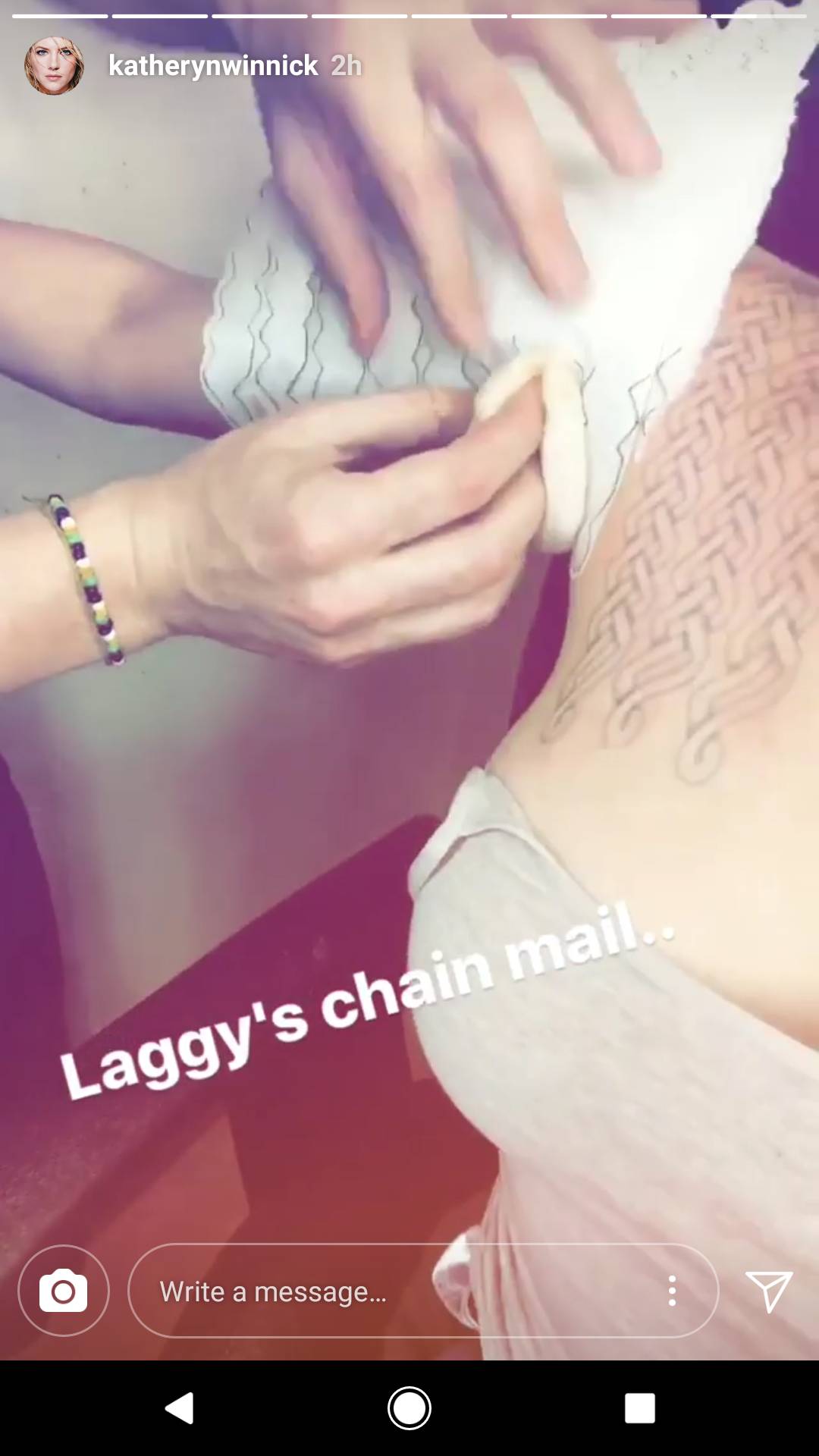 Getting her tattoo applied | Scrolller