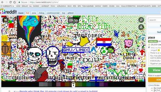 GNU/Linux on /r/place | Scrolller