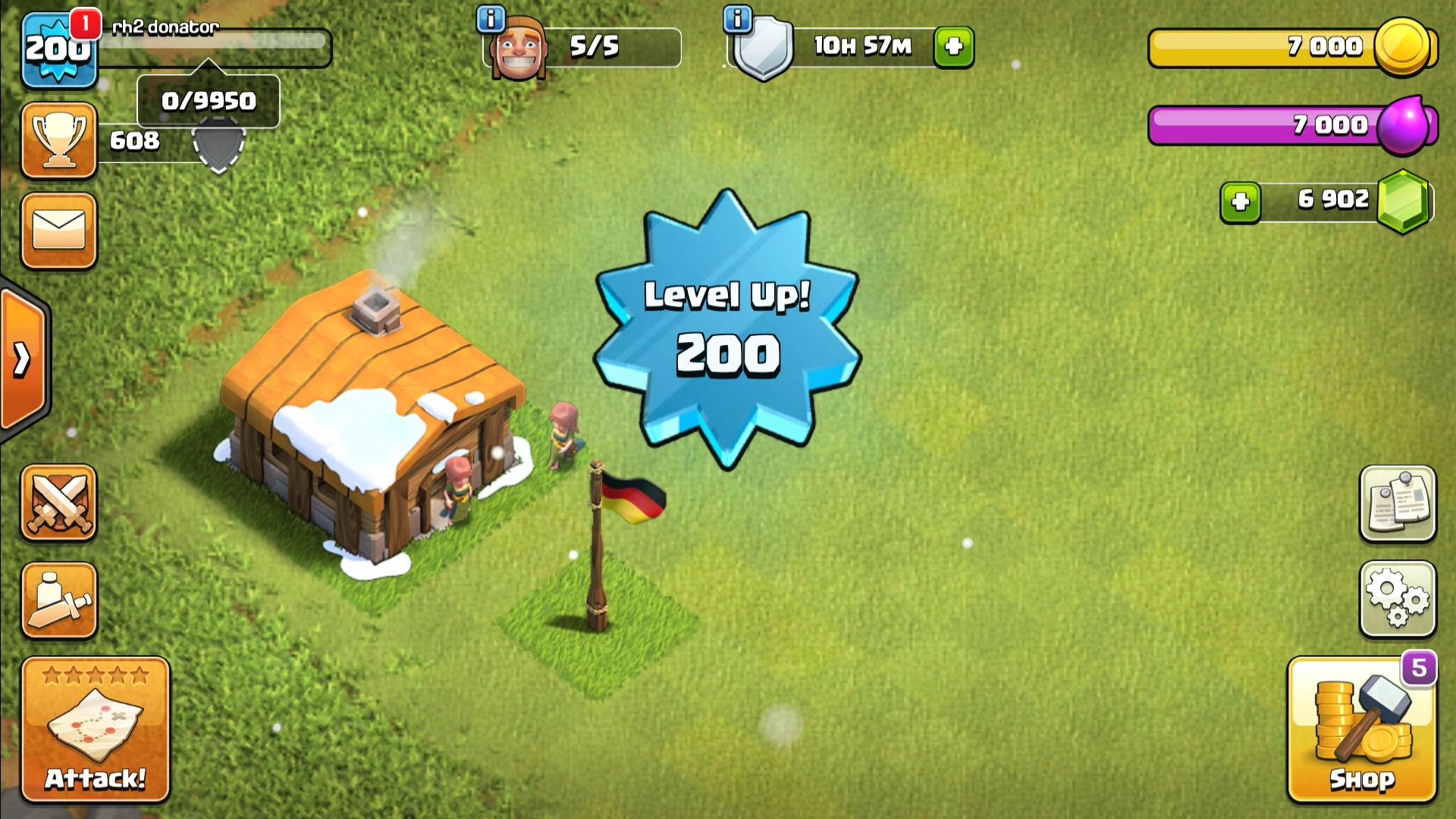 [GOAL] I turned first Town Hall 2 to reach Level 200 today! After almost 2 Years of playing on ...