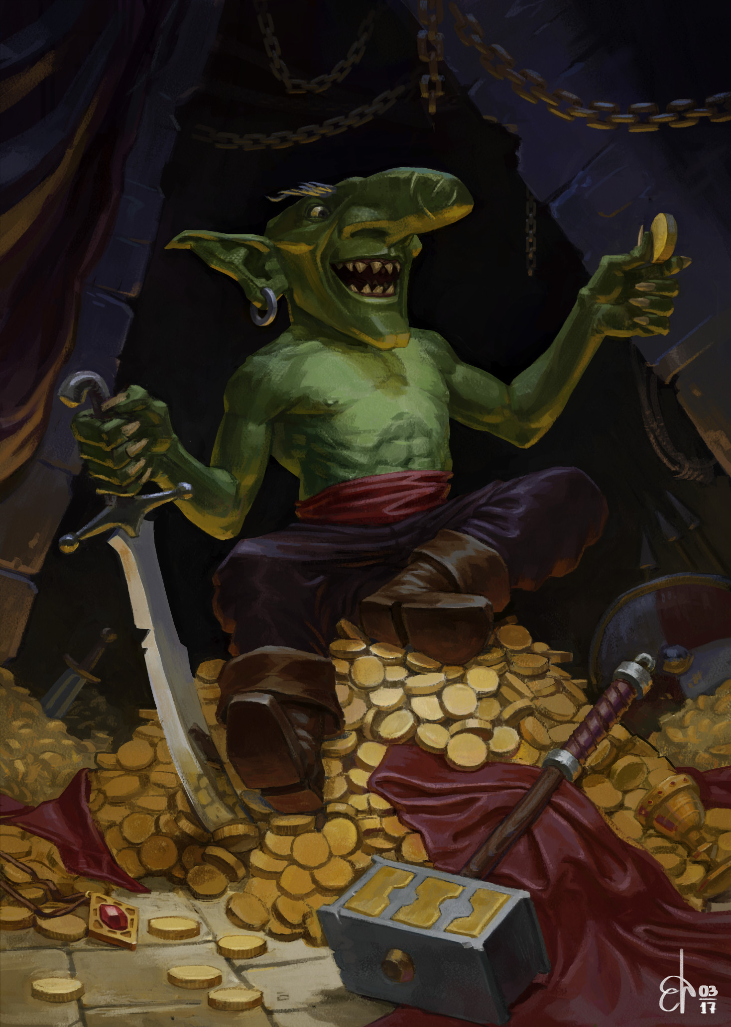 Goblin's Treasure by Dmitry Drago | Scrolller