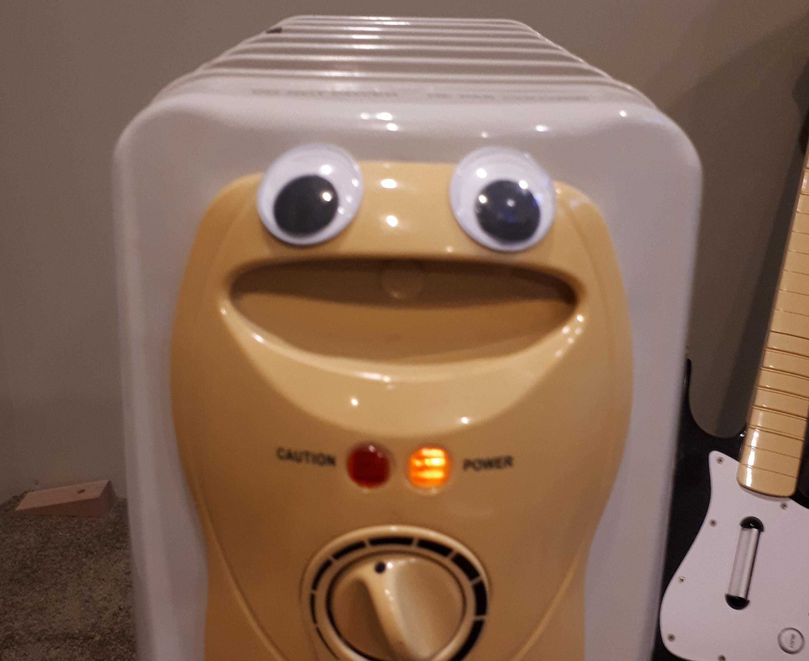 Googly eyes on my heater. | Scrolller