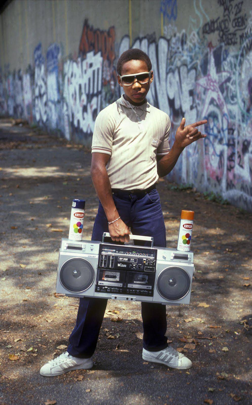 Graffiti + Ghettoblaster in 1980s NYC (Photo: Martha Cooper) | Scrolller