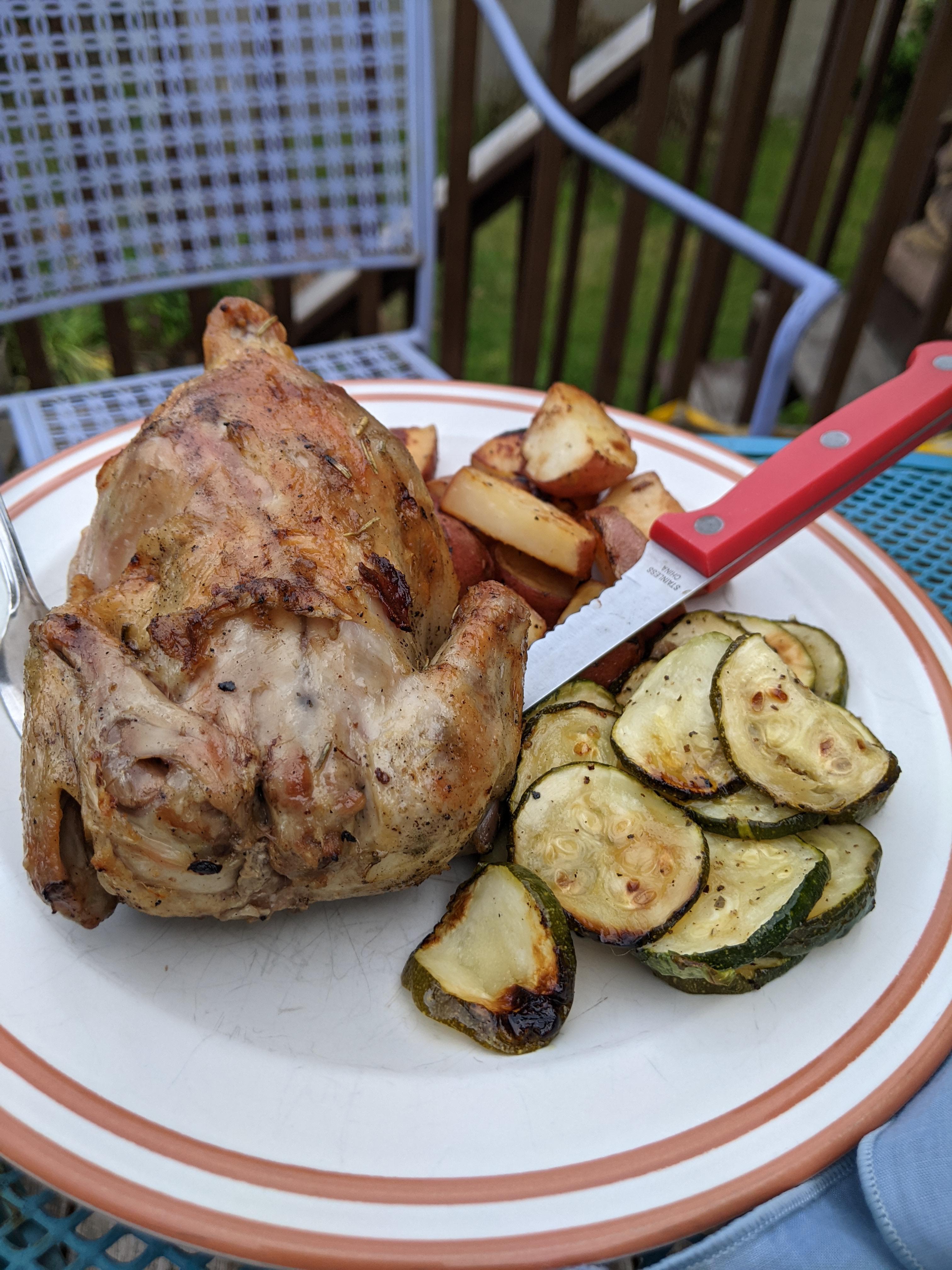 Grilled Cornish hens and grilled veggies | Scrolller