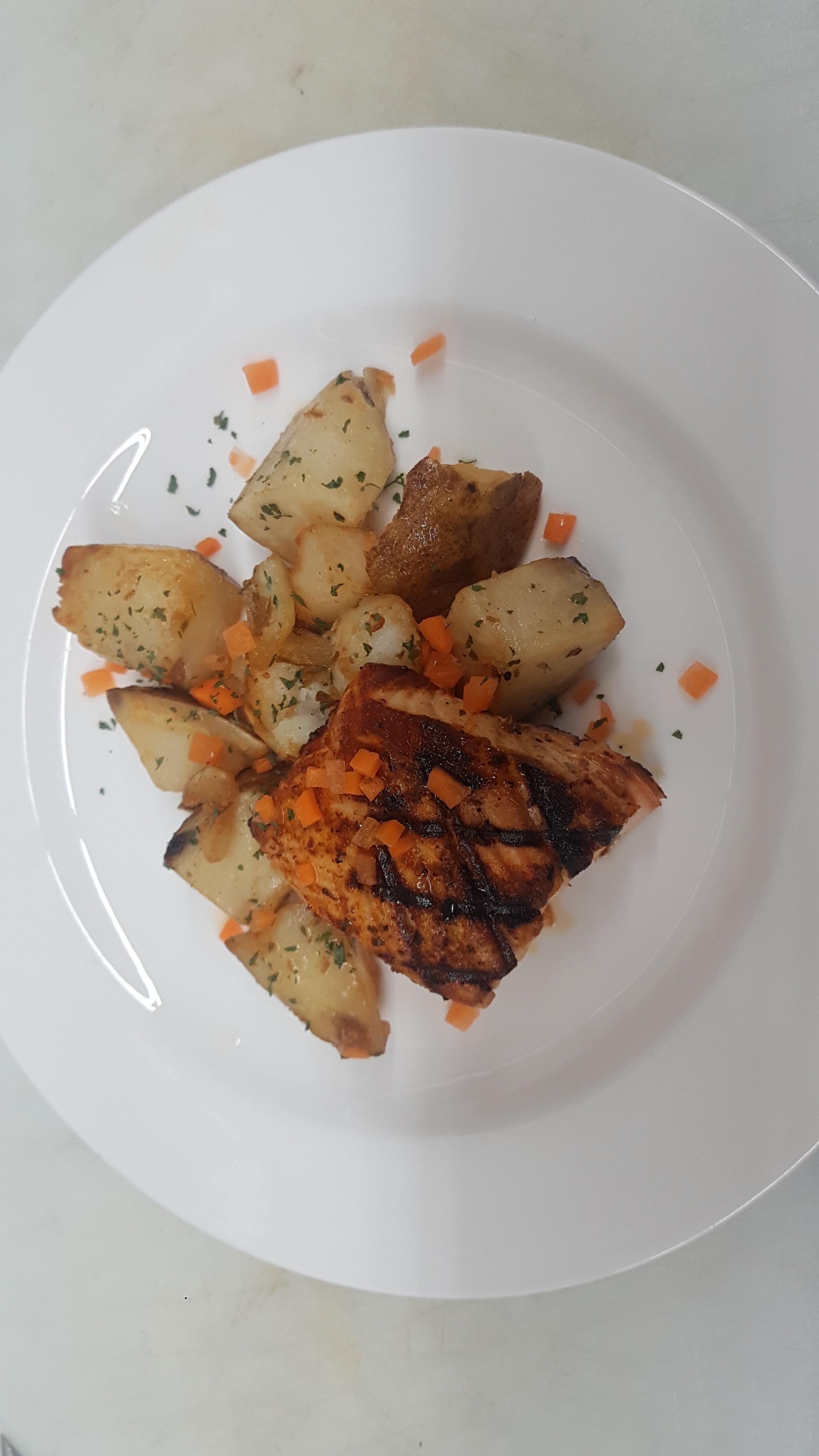 Grilled Lime Chilli Salmon on Roasted Potatoes | Scrolller