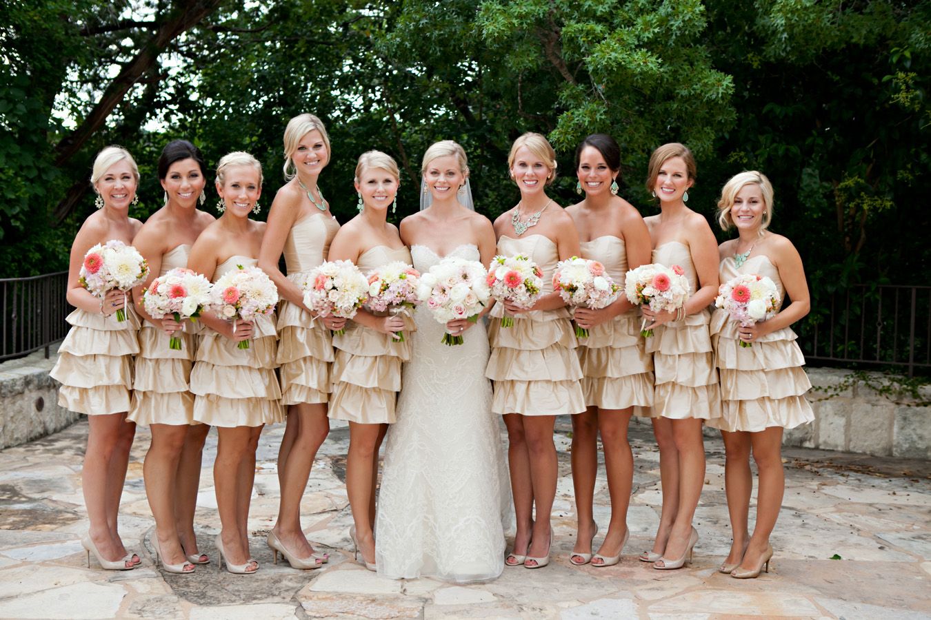 Group of golden bridesmaids | Scrolller