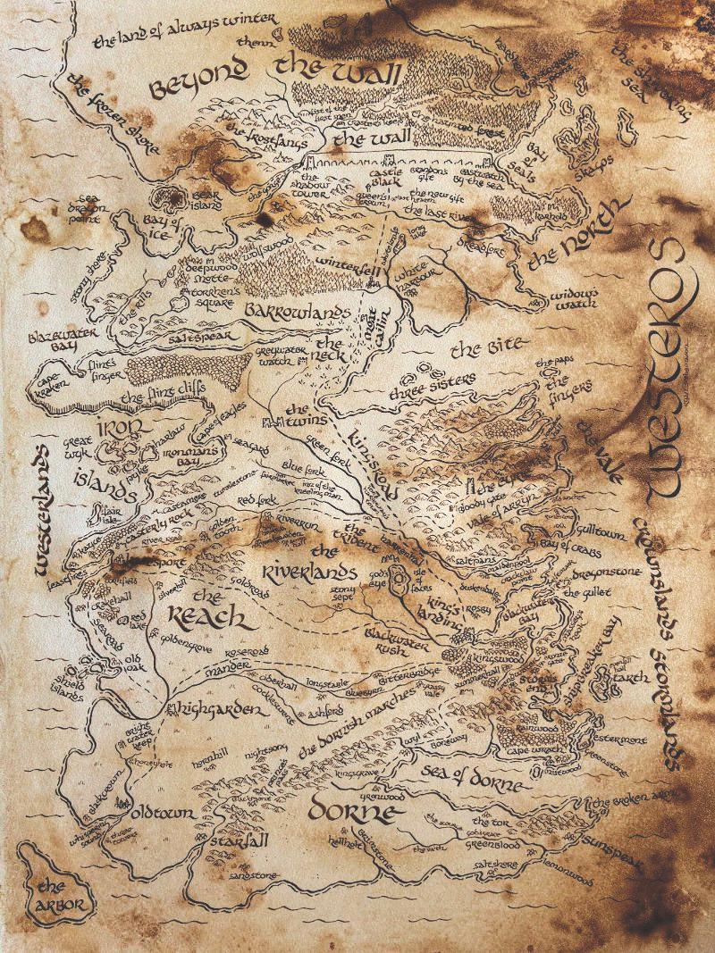 Hand-drawn Westeros map, 16" x 20". | Scrolller