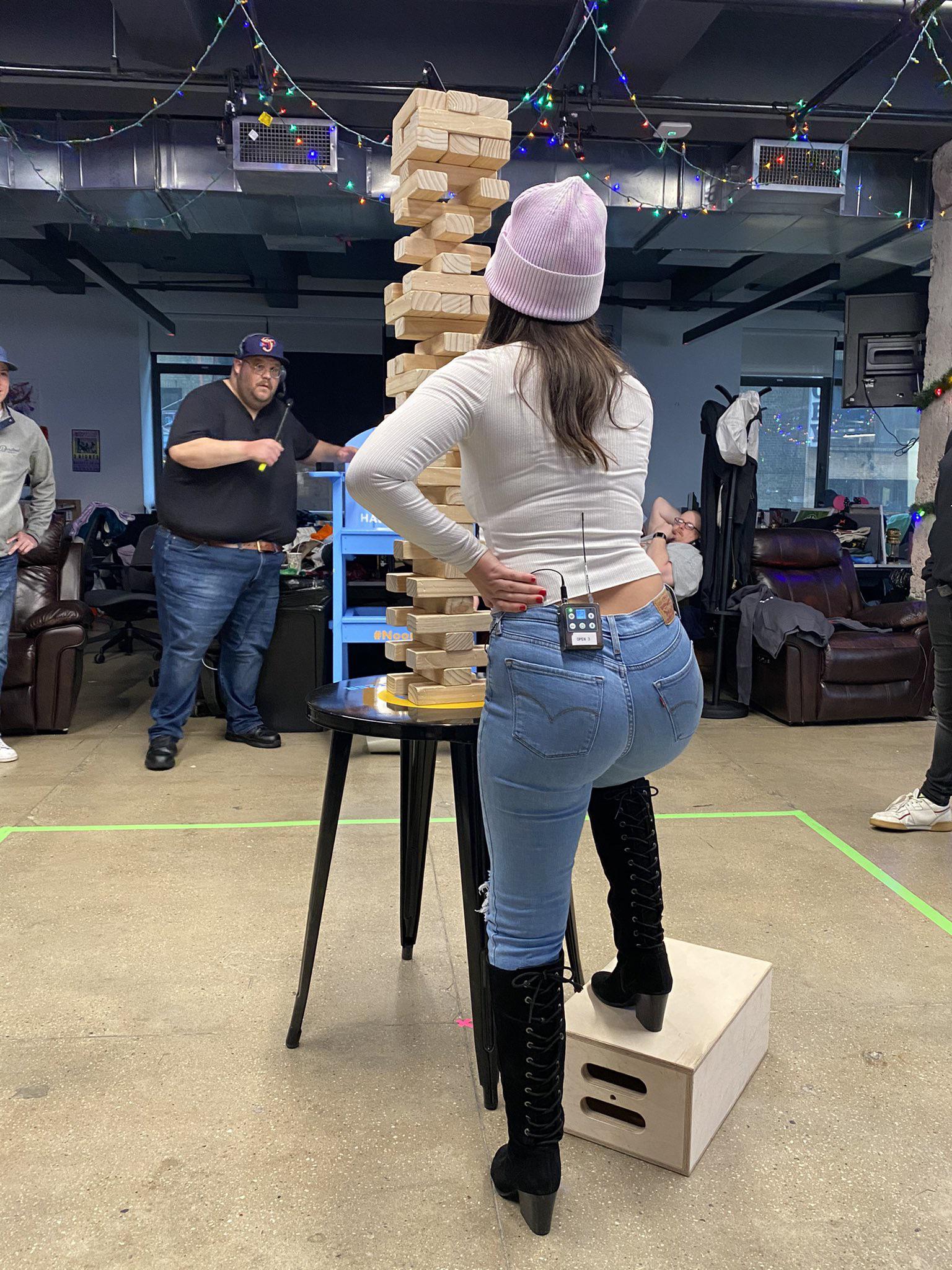 Ria showing off her ass during Jenga today 🍑 | Scrolller