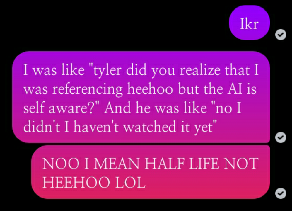 Have you seen heehoo but the AI is self aware? | Scrolller