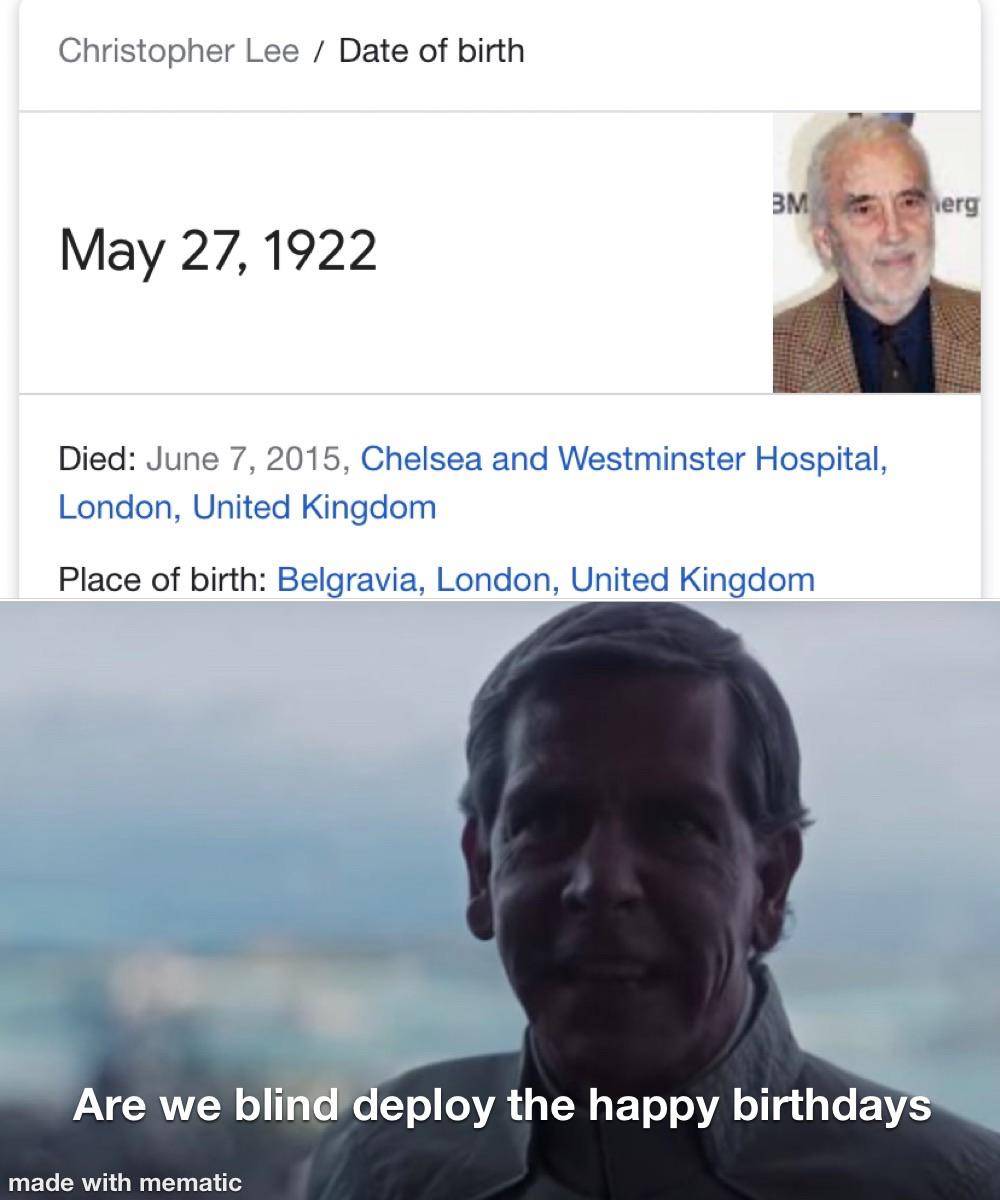 He is also known as Saruman. Happy Birthday Sir Christopher Lee. | Scrolller