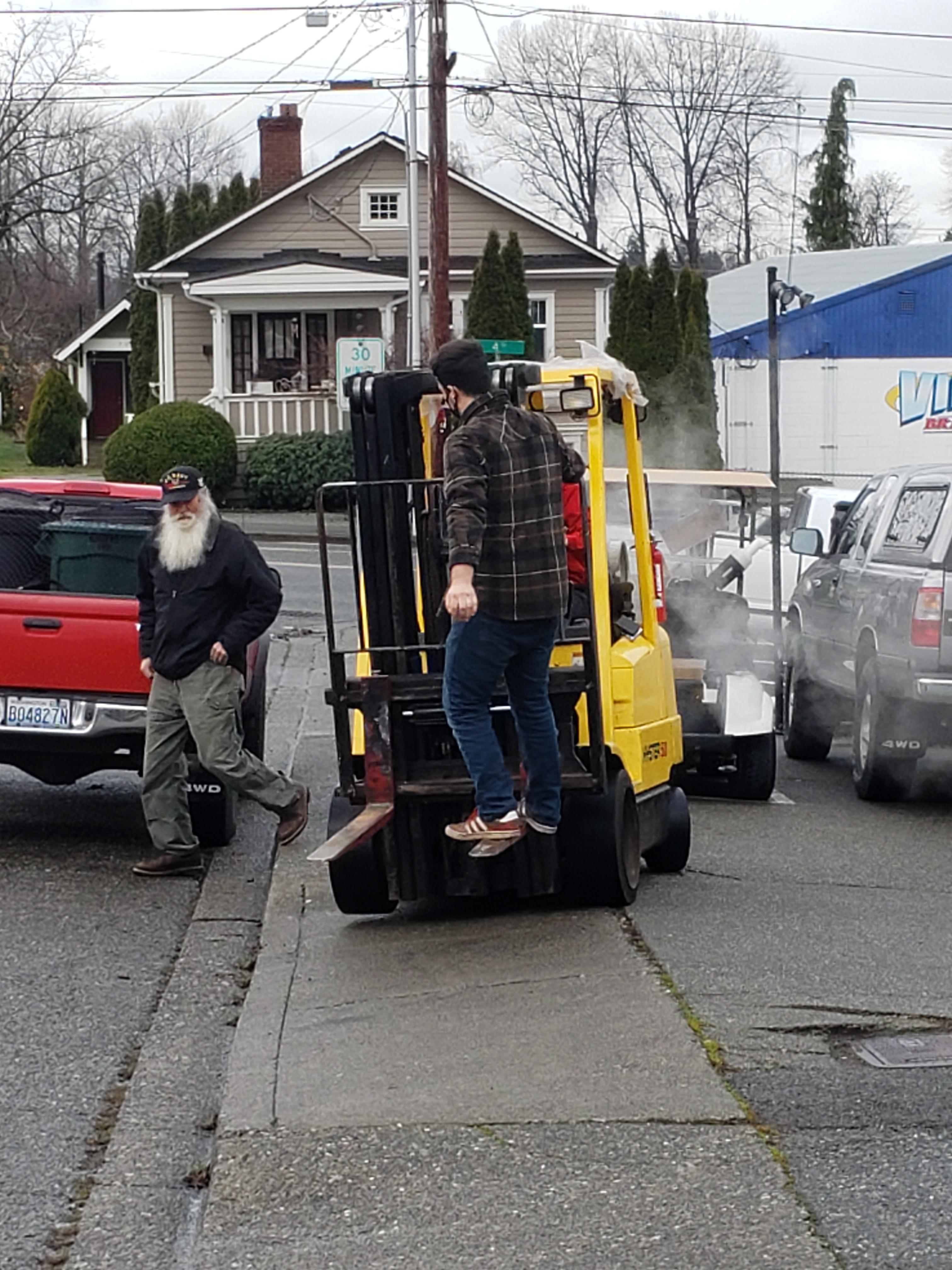 "Helping" with a high centered lift | Scrolller