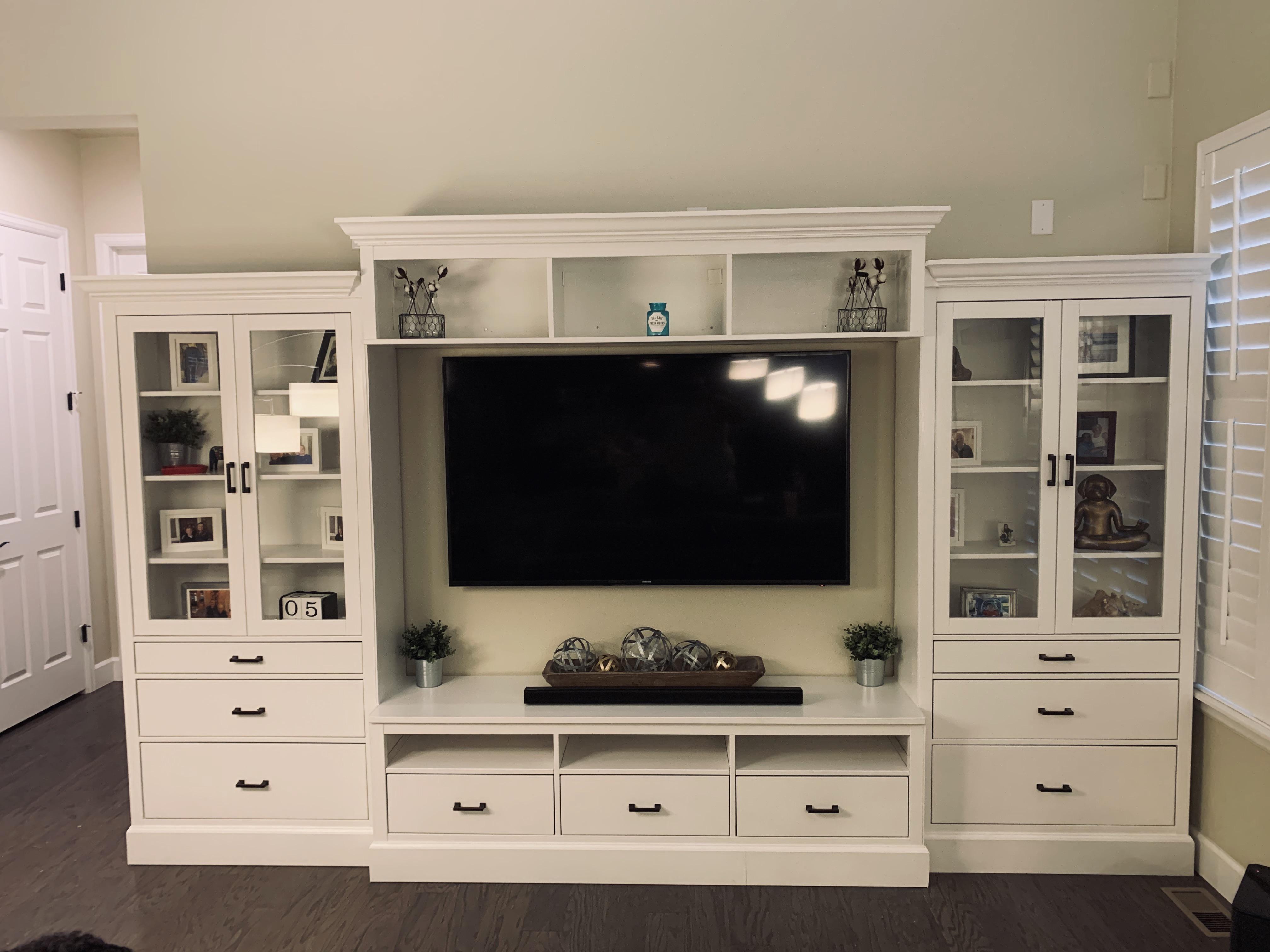 Hemnes entertainment center with some alterations. | Scrolller